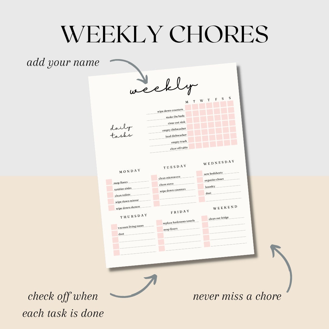 Editable Cleaning Planner Template Weekly Cleaning Routine - Etsy
