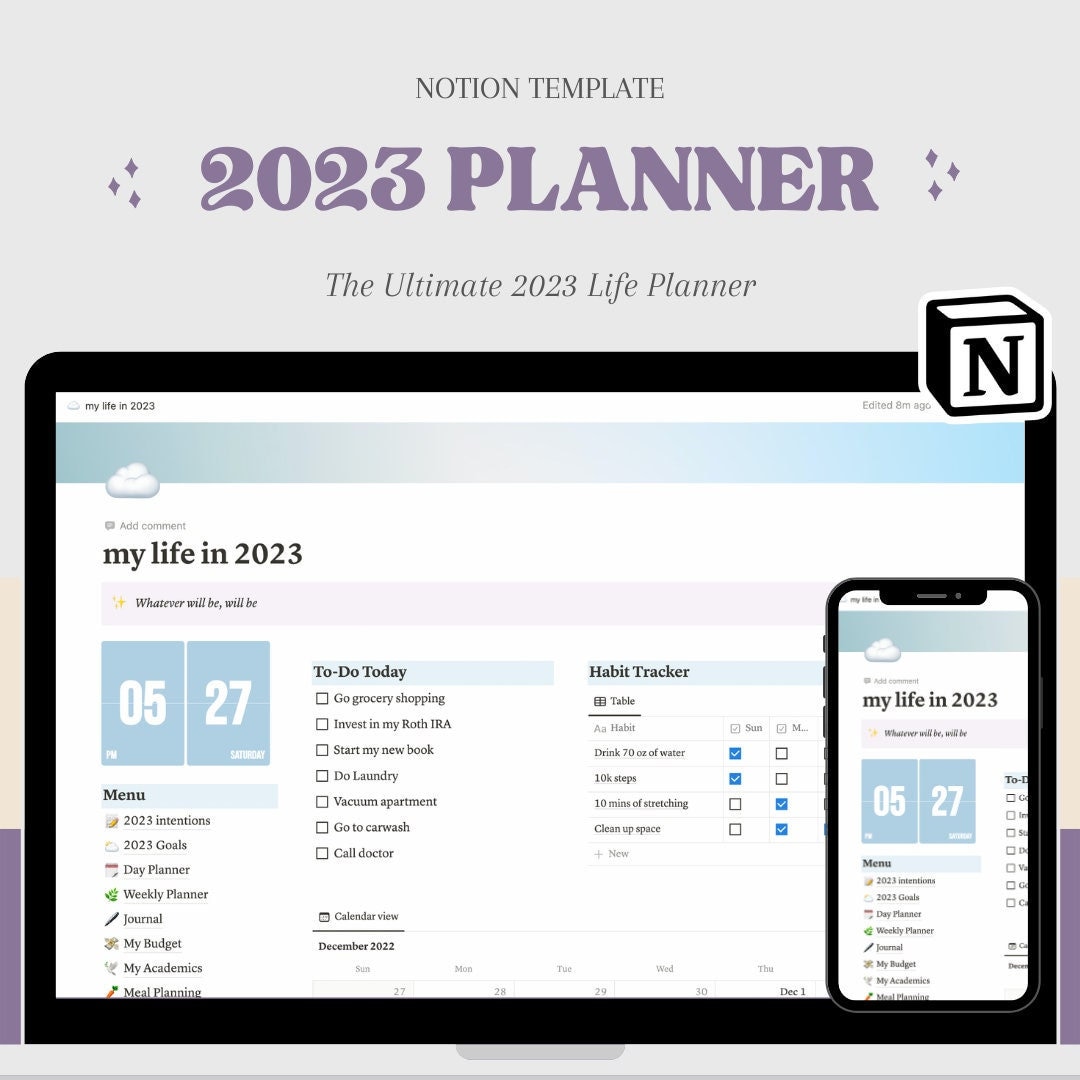 Notion Template Personal Planner | Notion Dashboard, All in One Notion ...