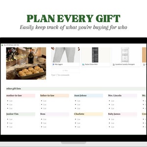 Notion Gift Tracker | Notion Digital Planner Holiday Christmas Gift ...