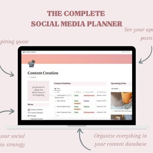 Notion Social Media Planner | Notion Content Creation Template, Notion Content Creation Planner ...