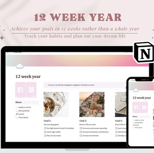 Notion Goal Template | Notion 12 Week Year Digital Planner Goal ...