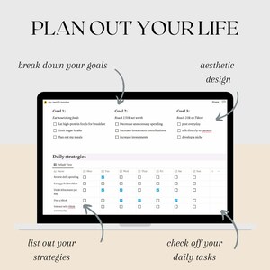 Notion Goal Template Notion Digital Planner 3 Month Life Goal Template ...