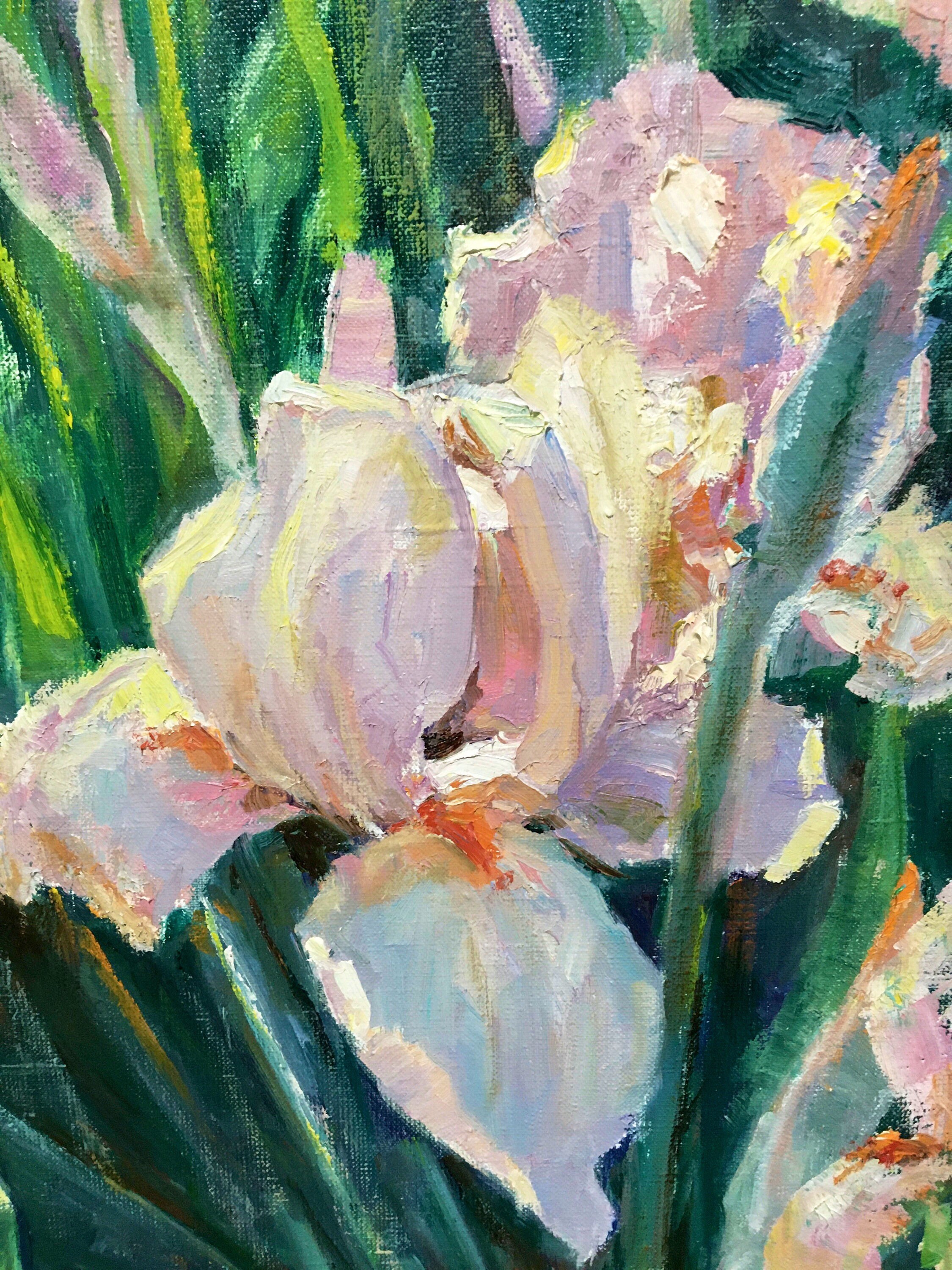 Floral Painting Impressionist Art Irises Art Flowers Art - Etsy