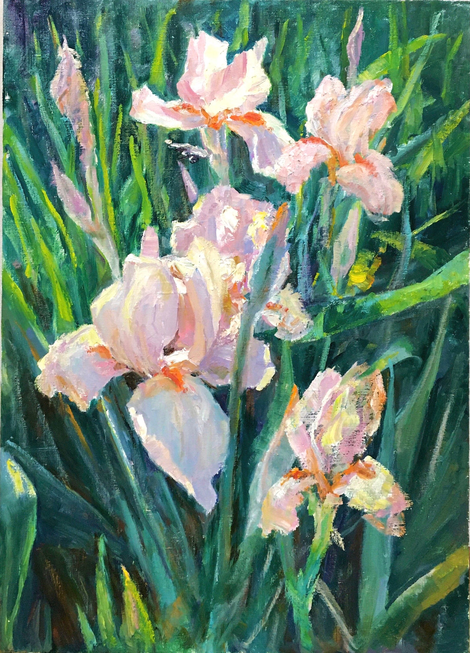 Floral Painting, Impressionist Art, Irises Art, Flowers Art, Oil on ...