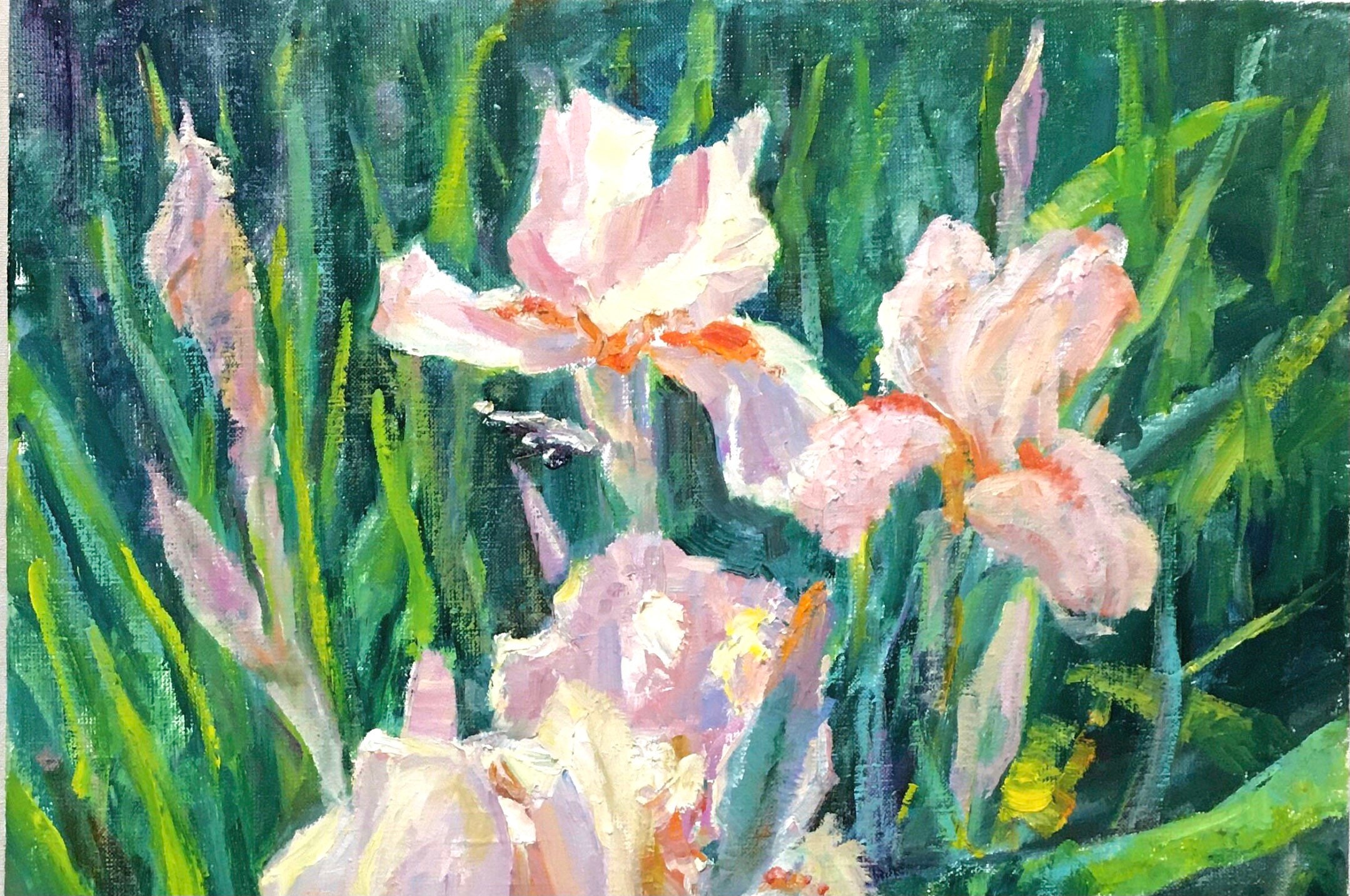 Floral Painting Impressionist Art Irises Art Flowers Art | Etsy