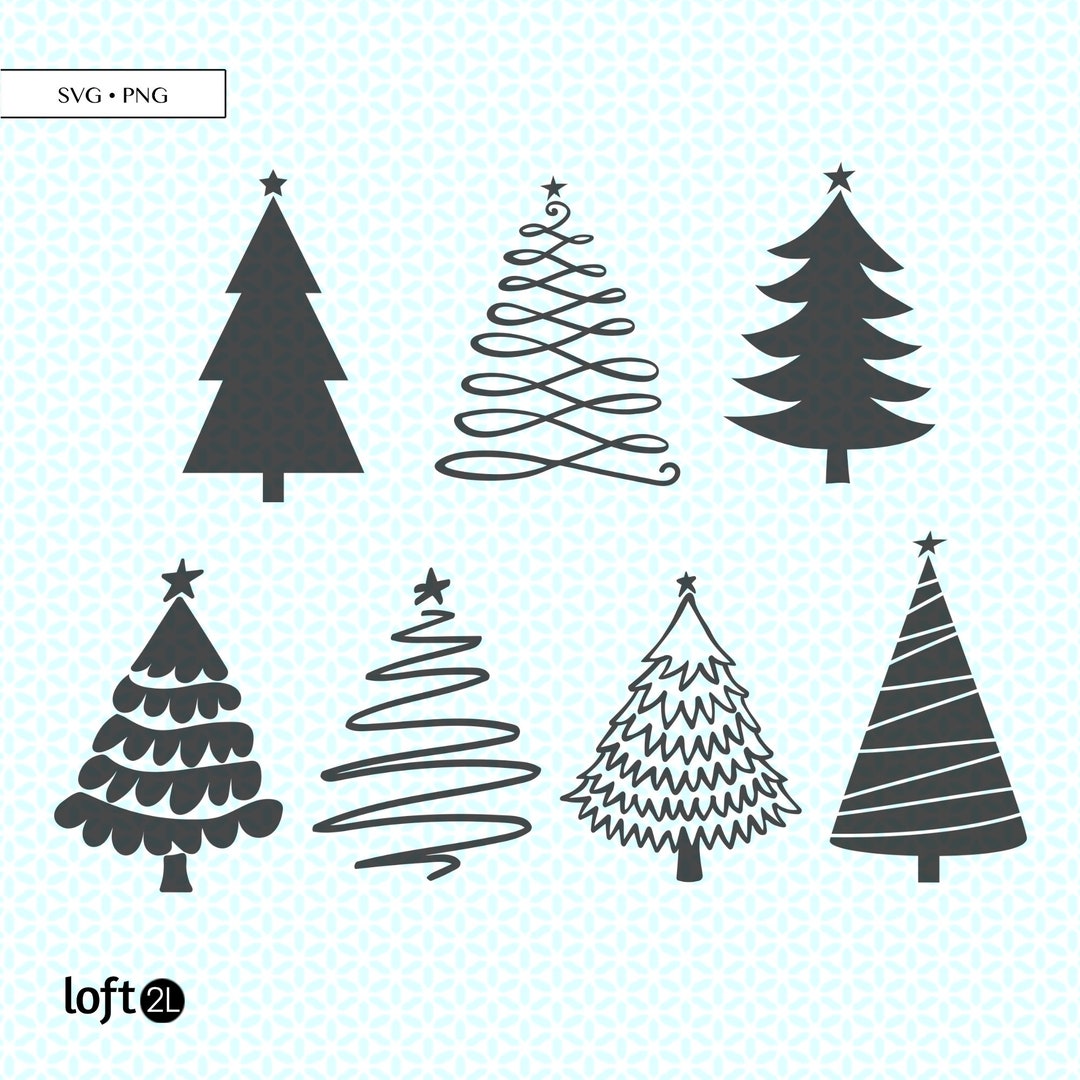 Christmas Trees Bundle SVG PNG, Christmas Trees SVG, Christmas Tree Cut ...
