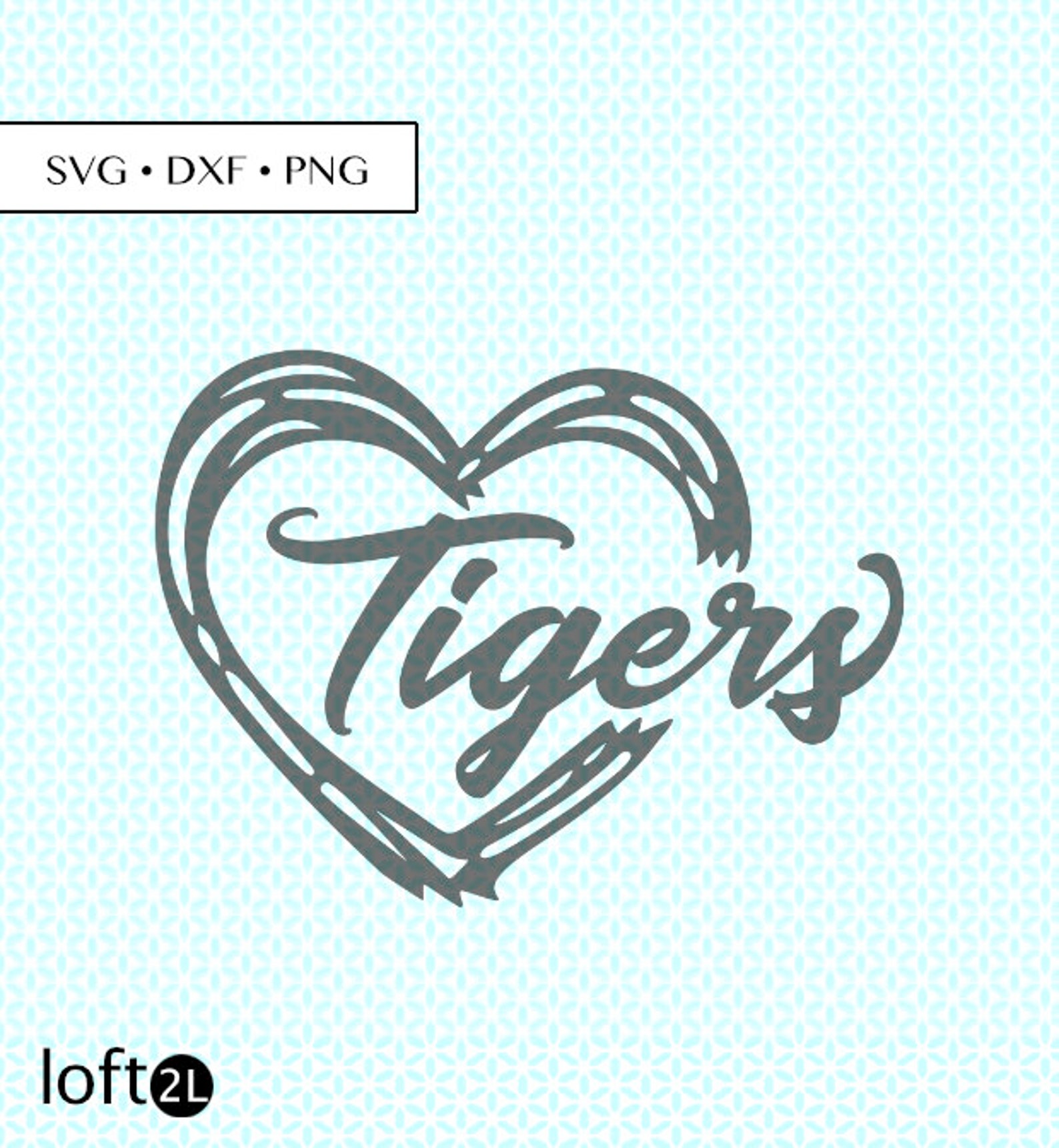 Tigers Love SVG DXF Png Cut Files • Tigers Sport Svg • Tiger Heart PNG ...