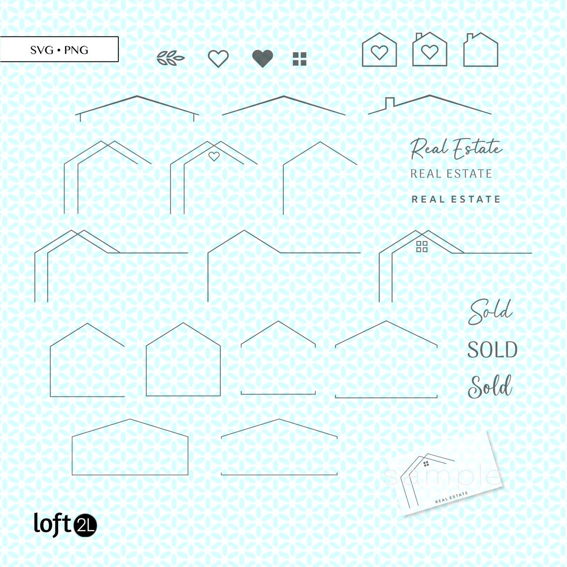 Realtor Real Estate Logo and Roof Bundle Svg Png Minimalist - Etsy