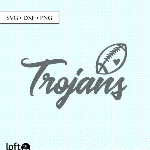 Trojans Football Hearts SVG - Etsy