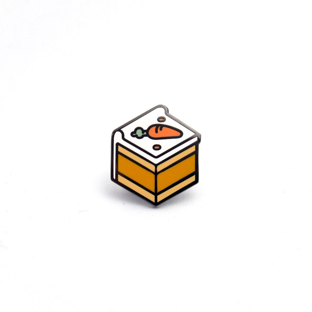 Carrot Cake Enamel Pin // Happy Cake Day Dessert Kawaii - Etsy