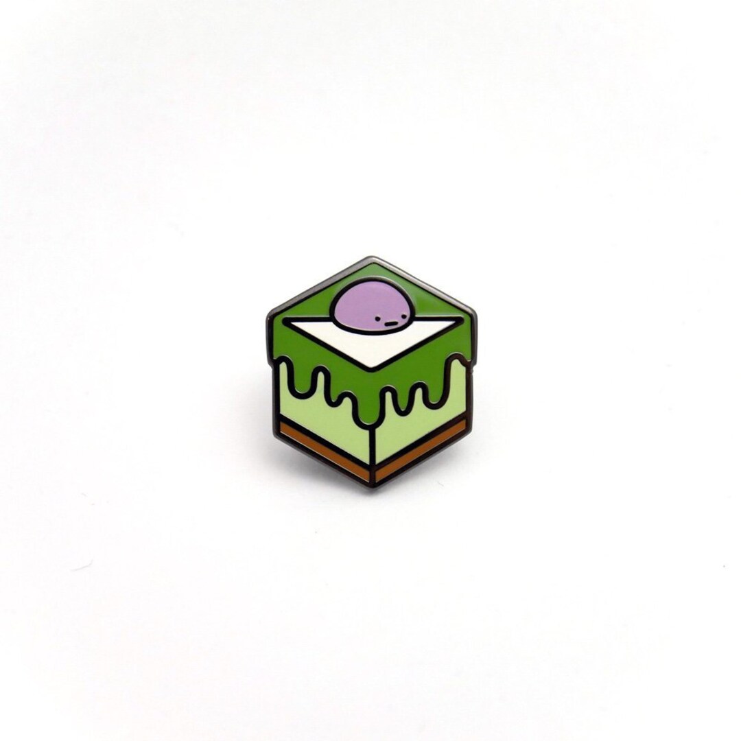 Matcha Taro Cake Enamel Pin // Happy Cake Day, Dessert, Kawaii, Cute ...
