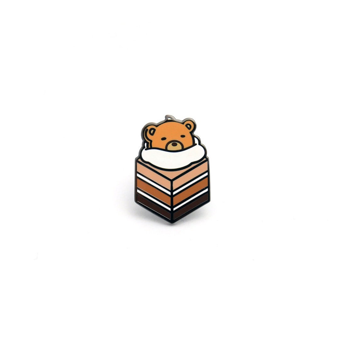 Kuma Choco Mousse Cake Enamel Pin // Happy Cake Day, Dessert, Kawaii ...