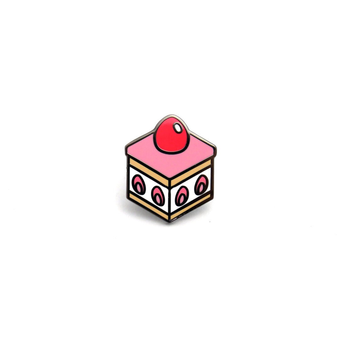 Strawberry Chiffon Cake Enamel Pin // Happy Cake Day, Dessert, Kawaii ...