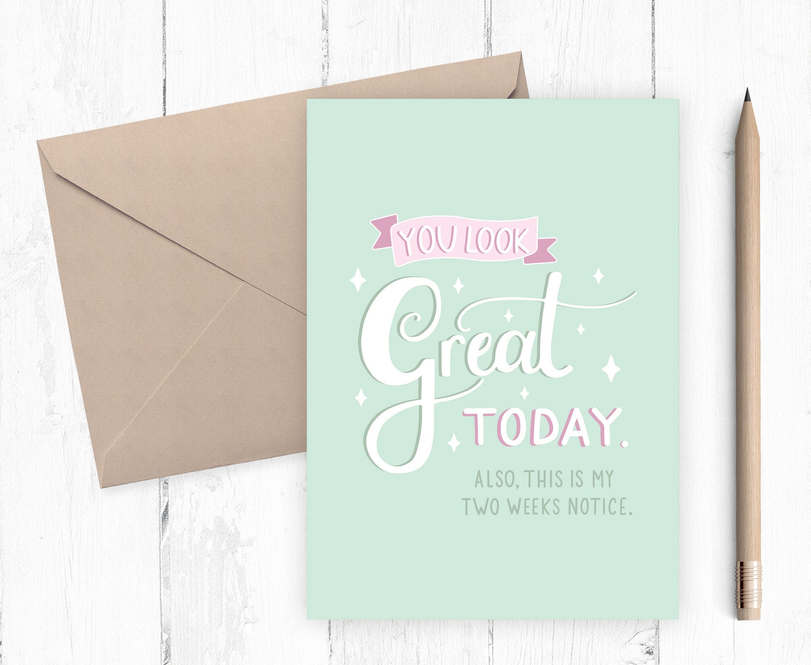 INSTANT DOWNLOAD Two Weeks Notice Card Funny Card to Quit | Etsy