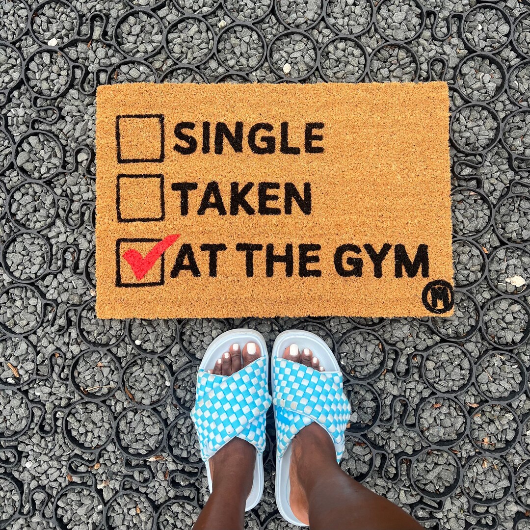 At the Gym Mat| Housewarming| Funny Doormat | Housewarming Gift ...