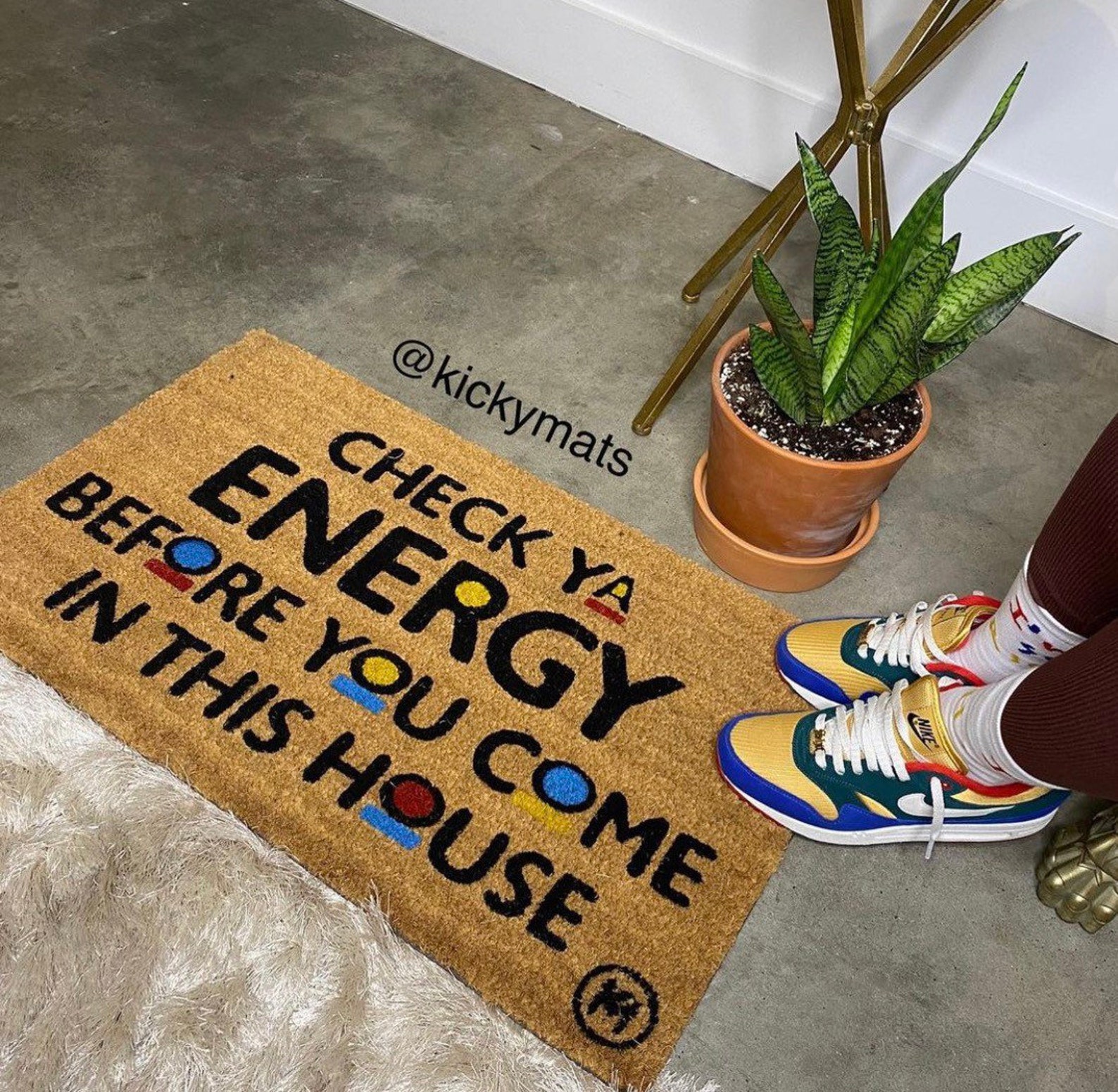Check YA Energy Before You Come in This House MAT| Housewarming Gift ...