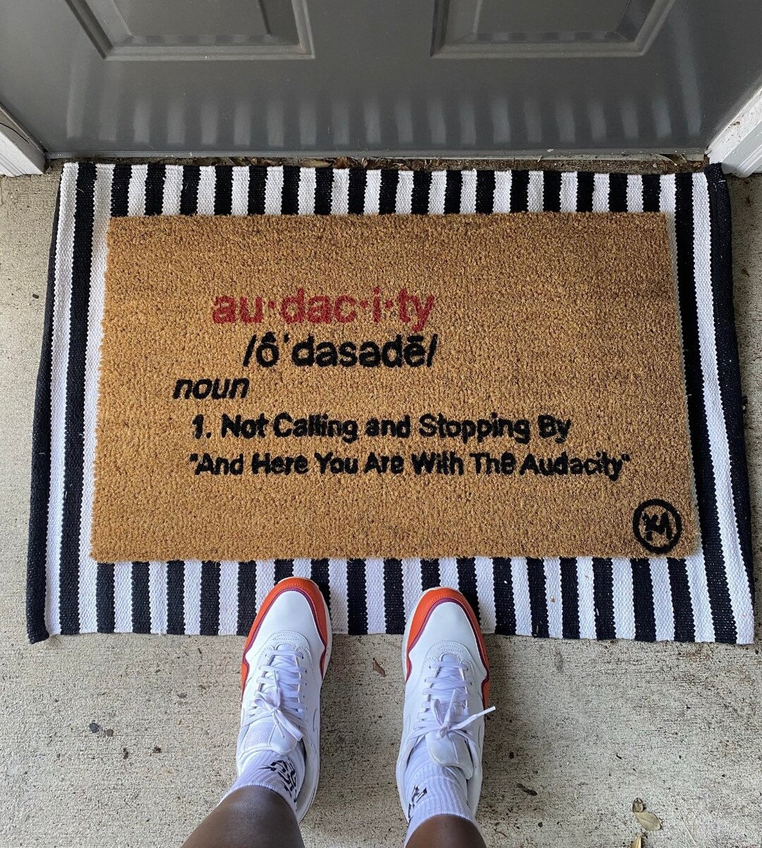 Audacity MAT| Funny Doormat | Housewarming Gift| Antisocial Introvert ...