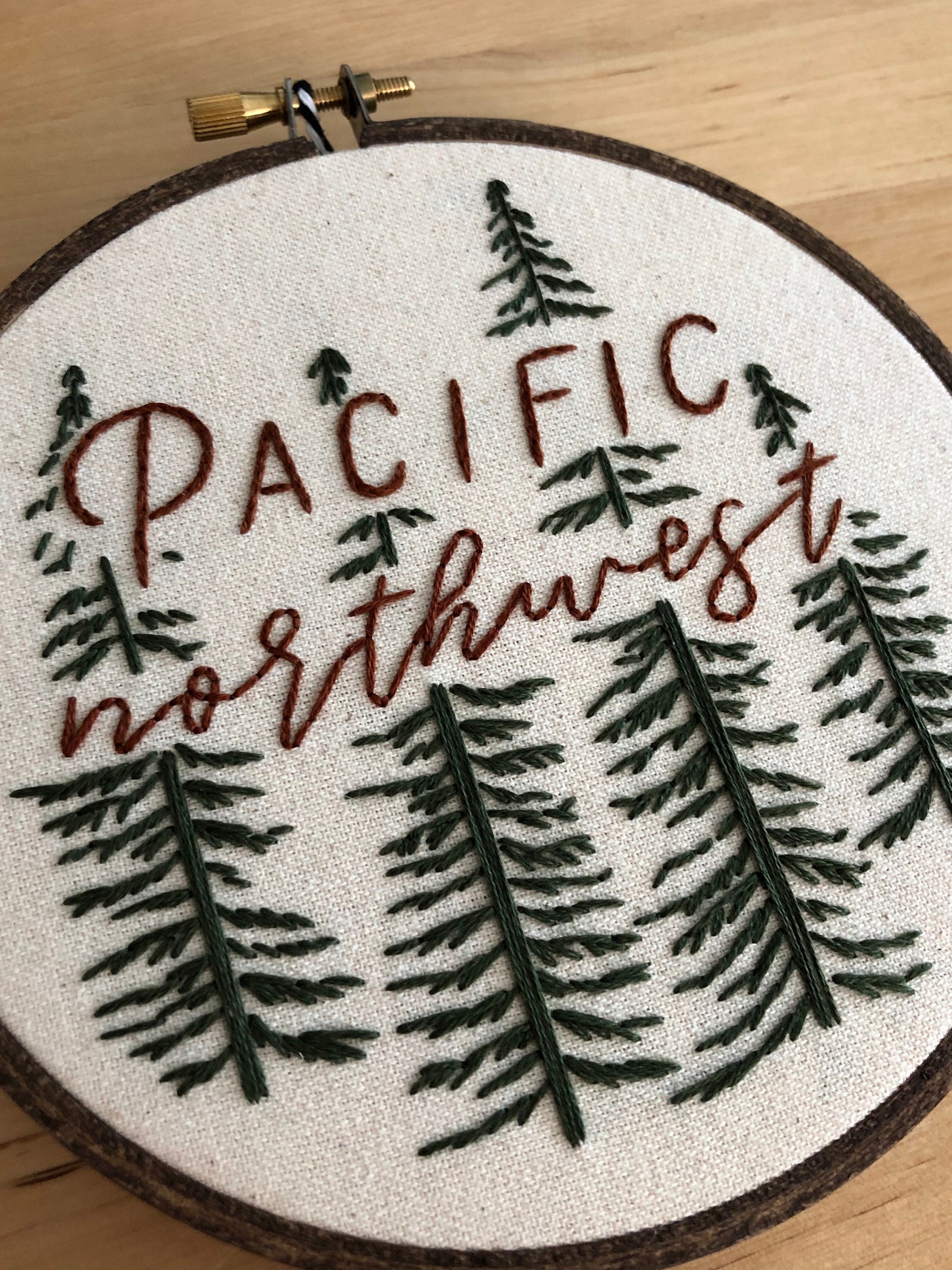 5 Inch Pacific Northwest Hand Embroidery Nature Inspired Wall | Etsy
