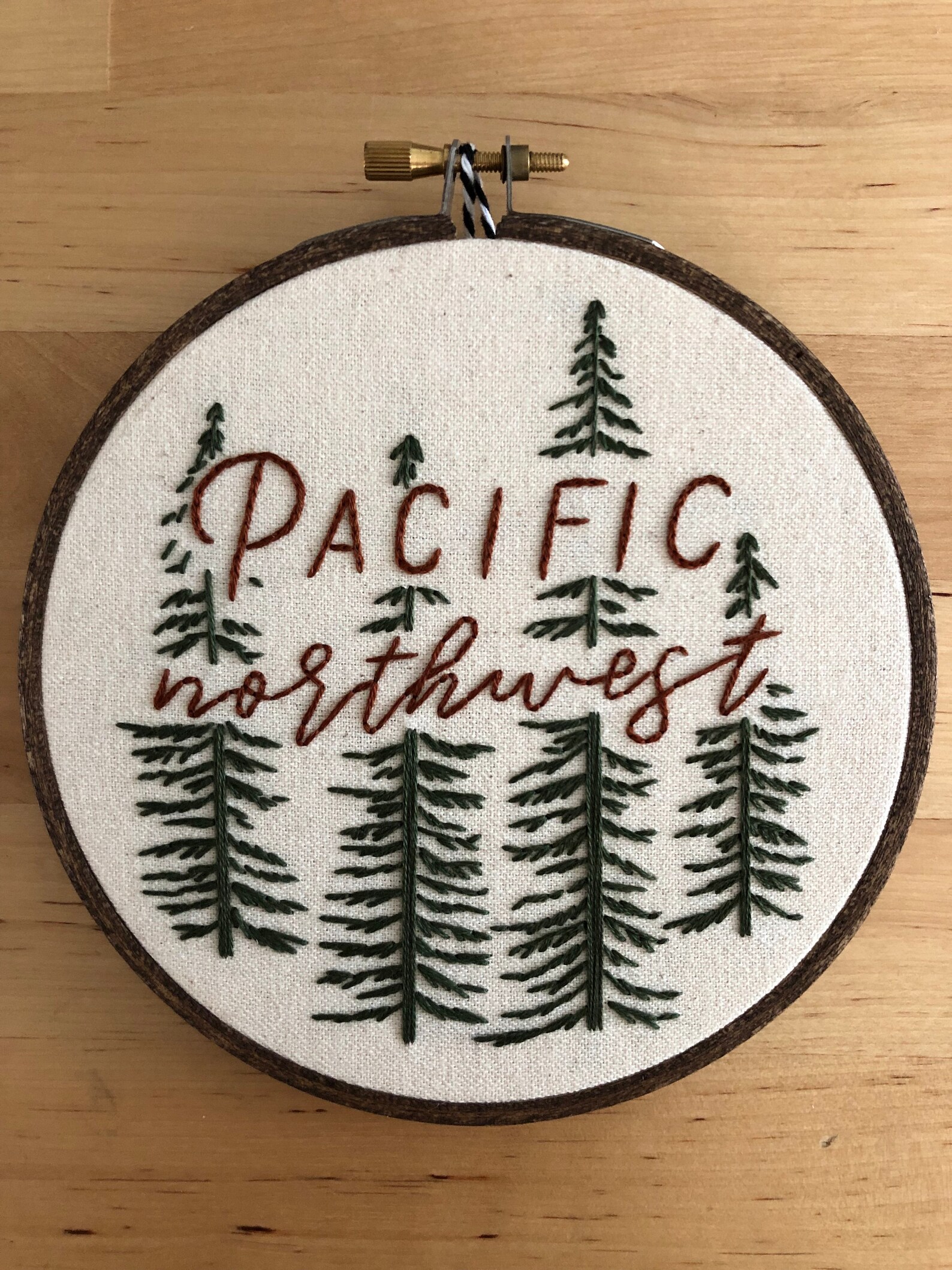 5 Inch Pacific Northwest Hand Embroidery Nature Inspired Wall | Etsy