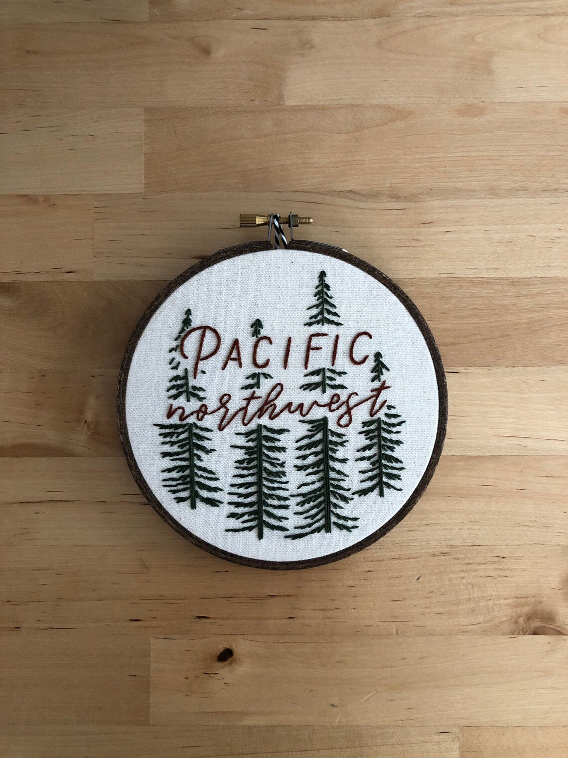 5 Inch Pacific Northwest Hand Embroidery Nature Inspired Wall | Etsy