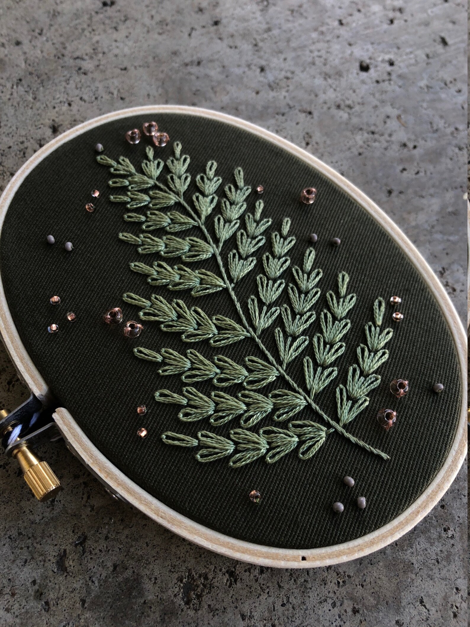 3 by 5 Inch Fern Hand Embroidery, Botanical Decor, Nature Inspired Wall ...