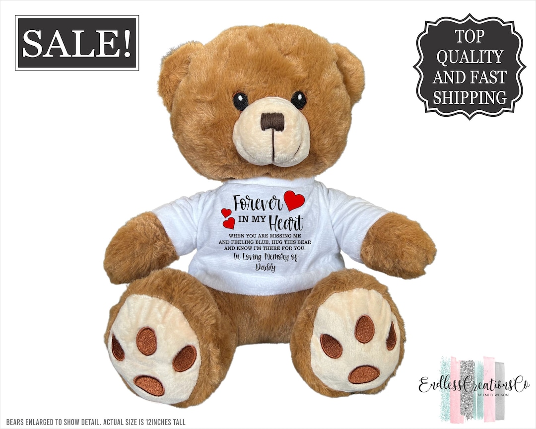 Custom Memorial Teddy Bear, in Loving Memory Teddy Bear, Sympathy Bear ...
