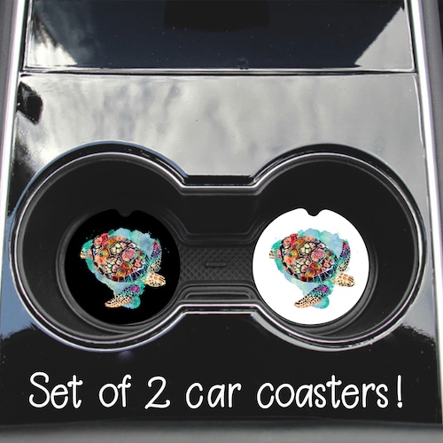Sea Turtle Personalized Car Coasters Set of 2 Customized - Etsy