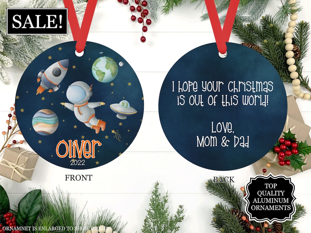 Personalized Space Ornament Boy Astronaut Ornament Solar - Etsy