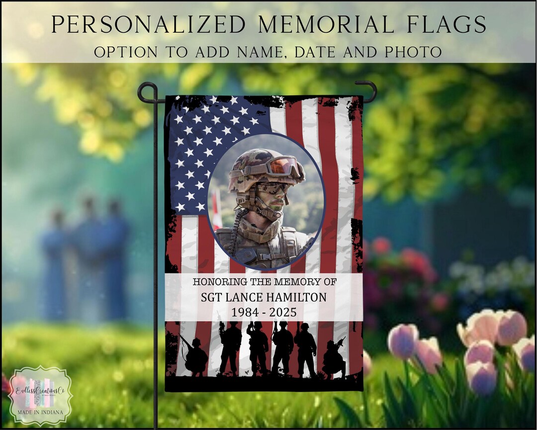 Military Memorial Garden Flag, in Loving Memory Flag, Sympathy Flag ...
