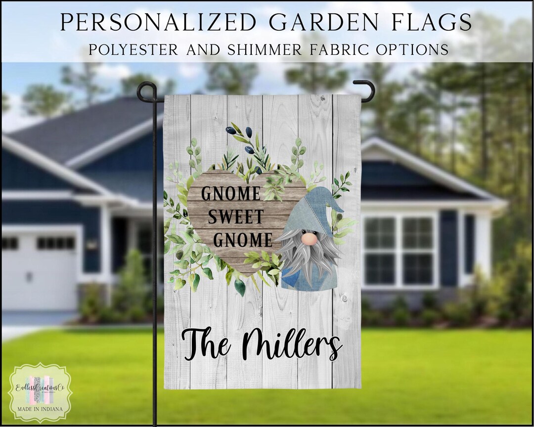 Welcome Gnome Flag, Gnome Garden Flag, Holiday Yard Flag, Custom Porch ...