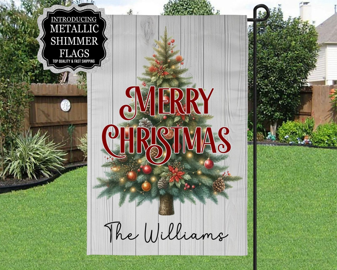 Christmas Garden Flag, Holly Jolly Flag, Custom Holiday Flag ...