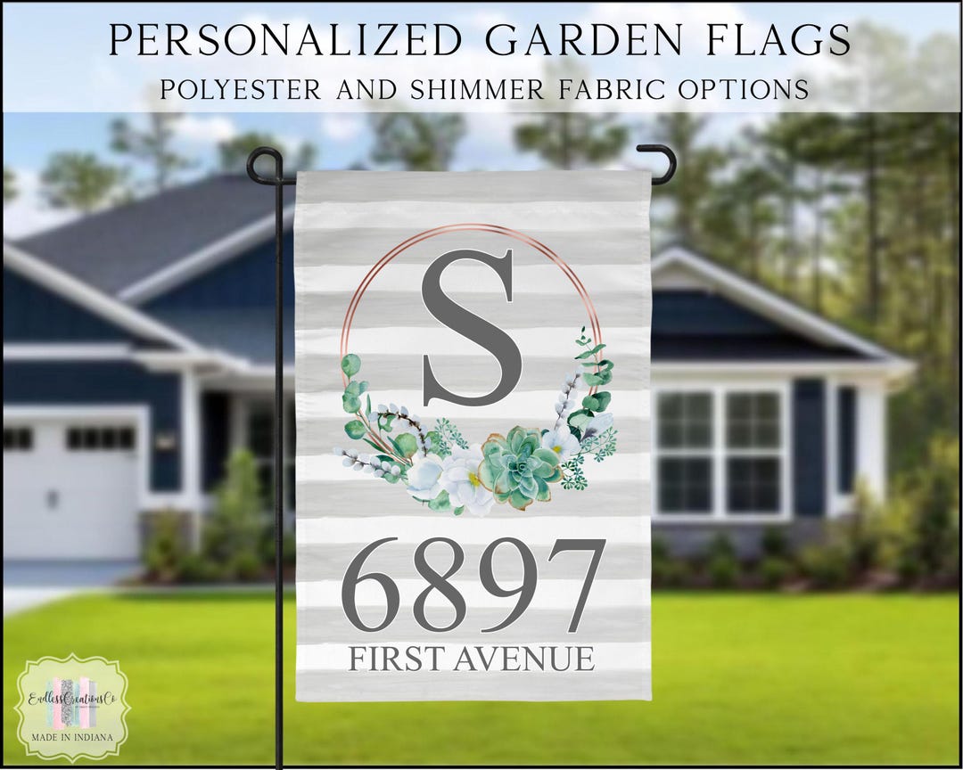Personalized Address Flag, Spring Garden Flag, Summer Garden Flag ...