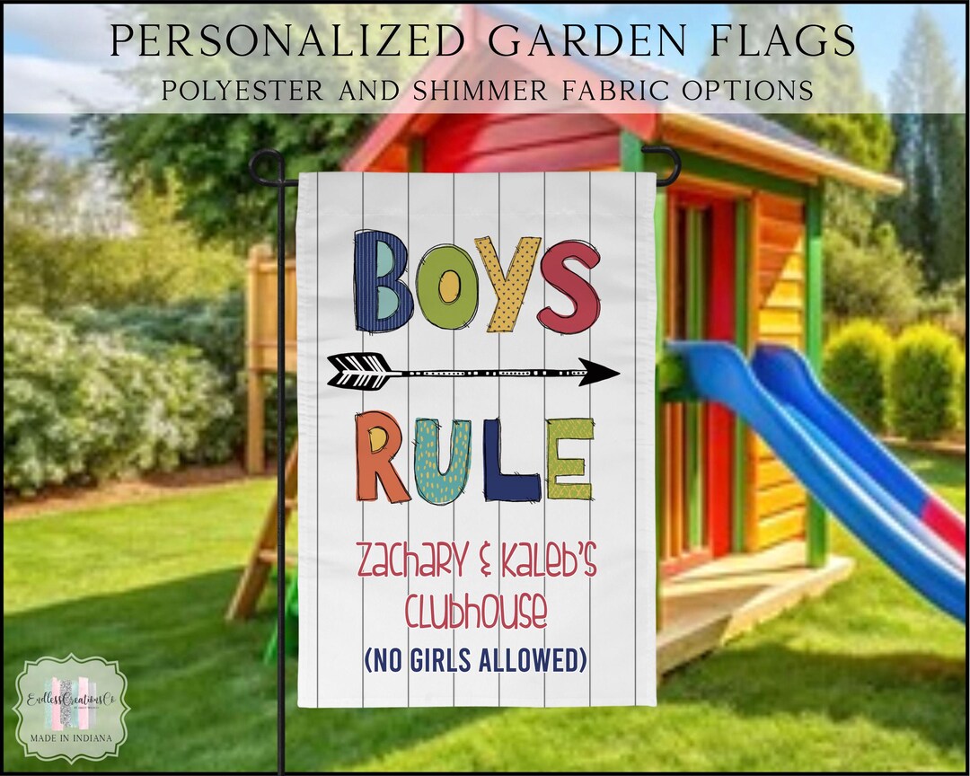 Personalized Kids Playhouse Flag, Kids Tree House Flag, Kids Fort Flag ...