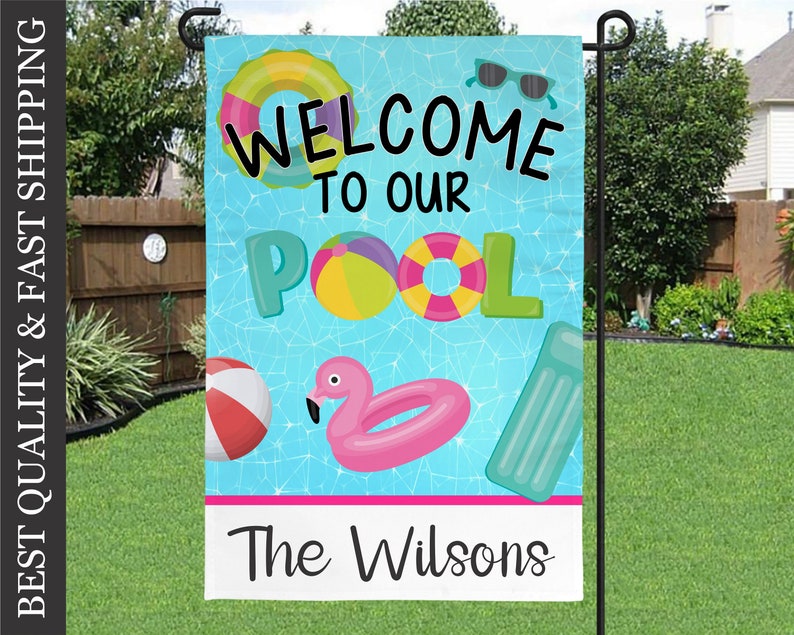 Welcome to Our Pool Flag Pool House Flag Pool Garden Flag - Etsy