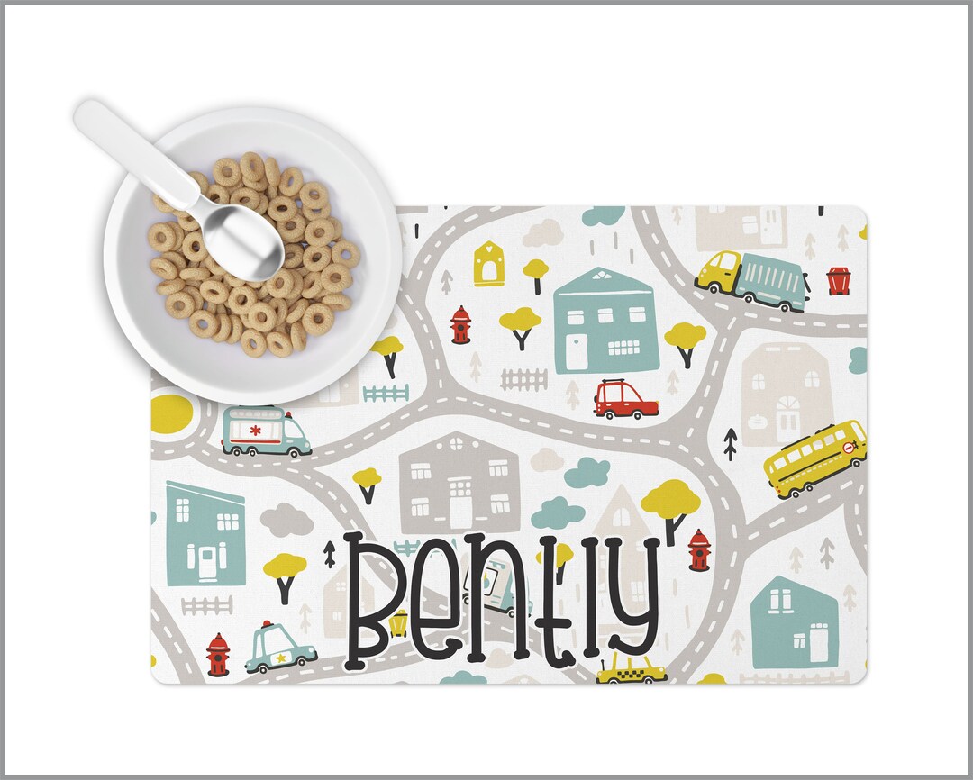Personalized Roads and Cars Placemat Kids Placemat - Etsy