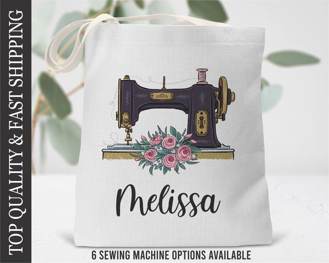 Personalized Sewing Machine Tote Bag, Custom Sewing Bag, Reusable ...