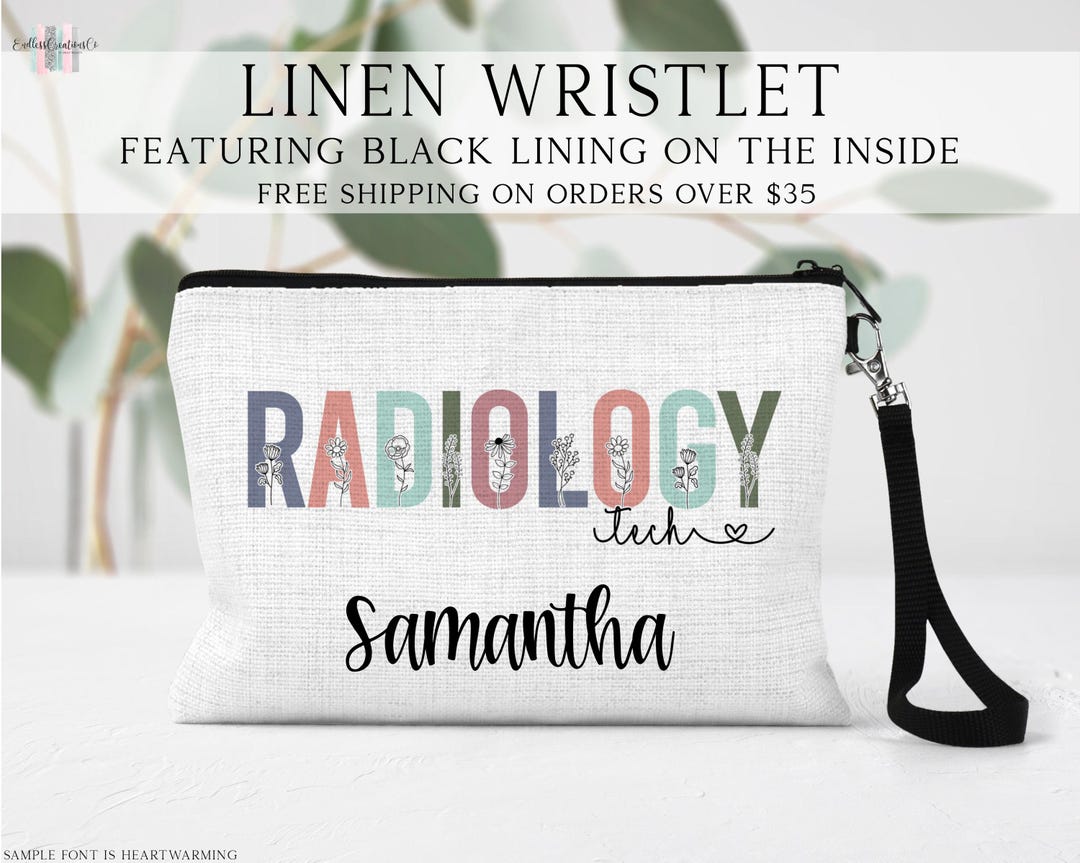 Radiology Tech Wristlet, Personalized Radiology Bag, Radiology ...