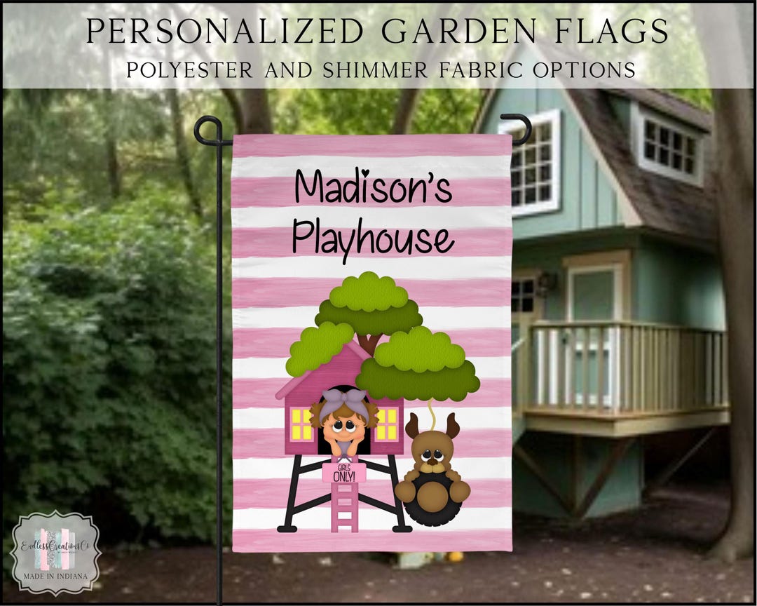 Girls Clubhouse Flag, Kids Tree House Flag, Kids Fort Flag, Kids ...