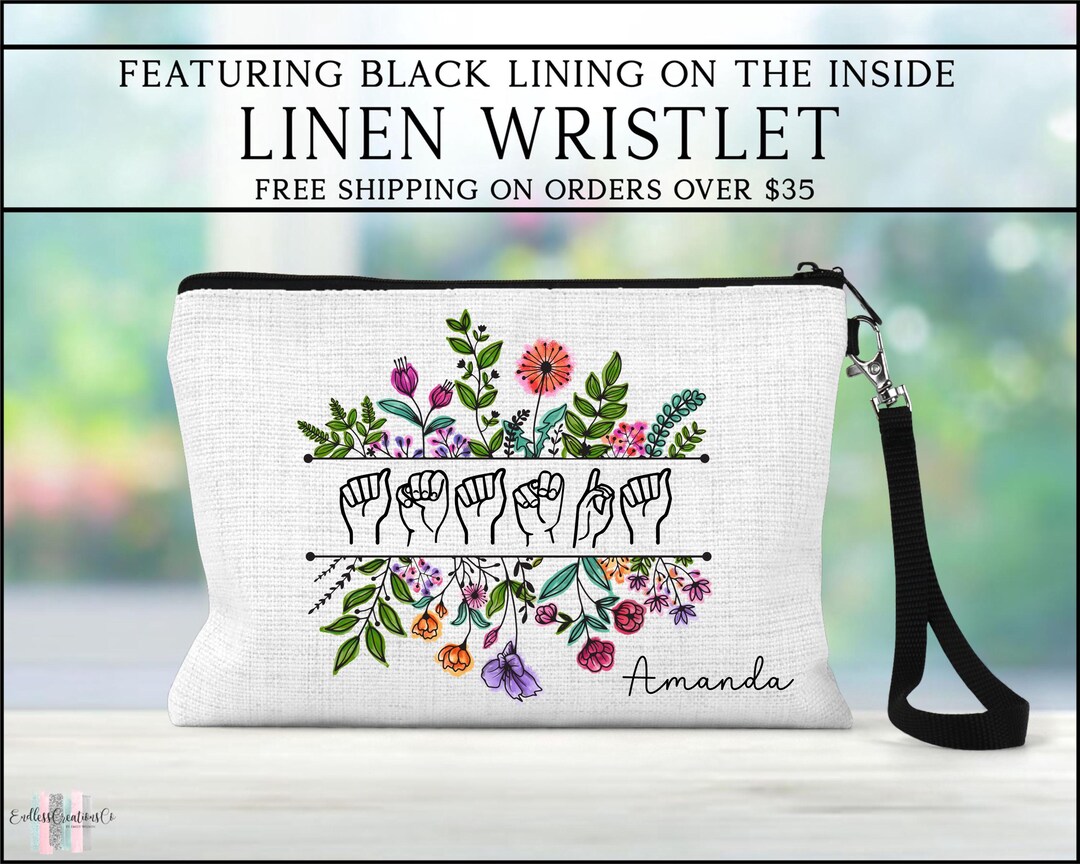 Personalized Sign Language Bag, ASL Wildflower Bag, Sign Language Gift ...