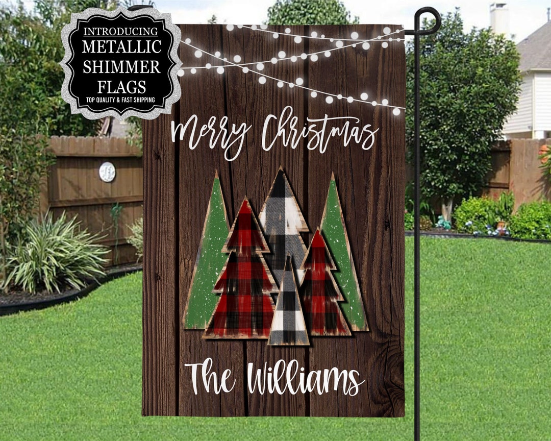 Personalized Christmas Flag, Merry Christmas Garden Flag, Holiday Yard ...