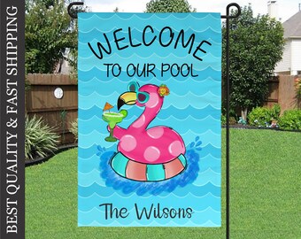 Pool Garden Flag - Etsy
