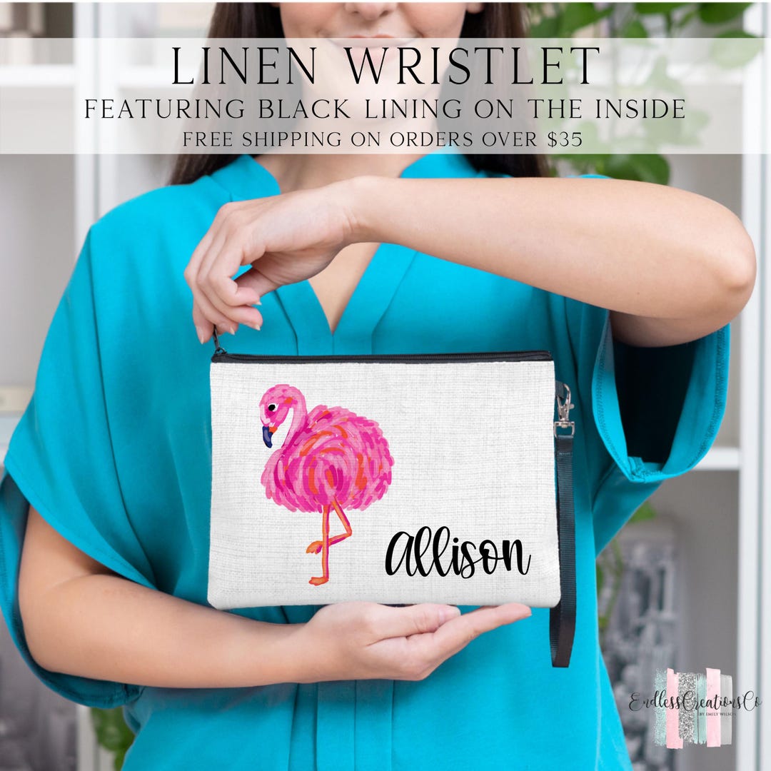 Flamingo Cosmetic Bag, Personalized Cosmetic Bag, Flamingo Makeup Bag ...