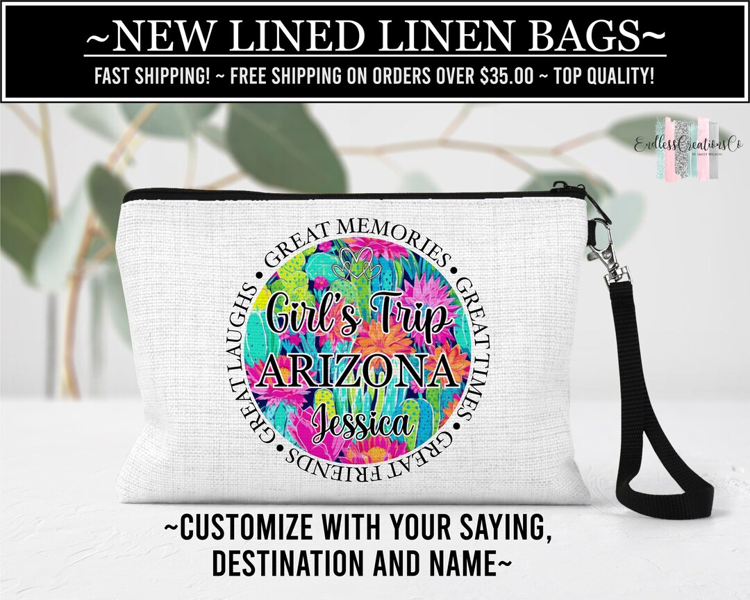 Personalized Girls Trip Cosmetic Bag, Girls Weekend Gifts, Personalized ...