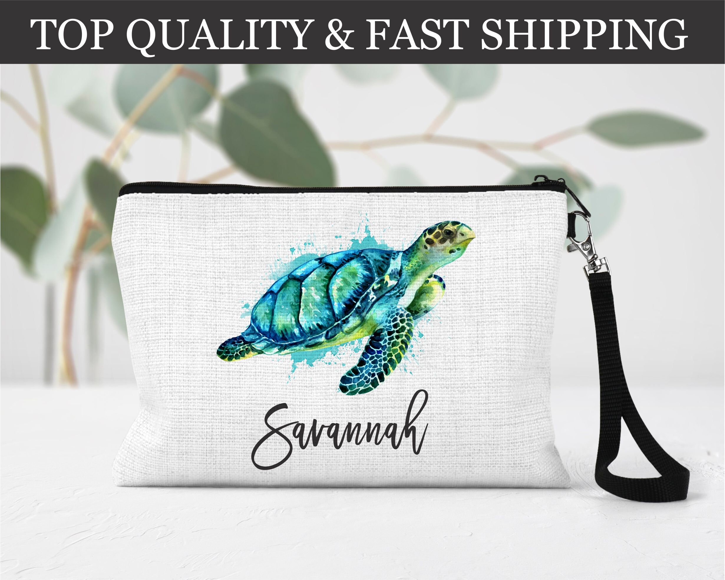 Sea Turtle Cosmetic Bag Personalized Sea Turtle Makeup Bag - Etsy