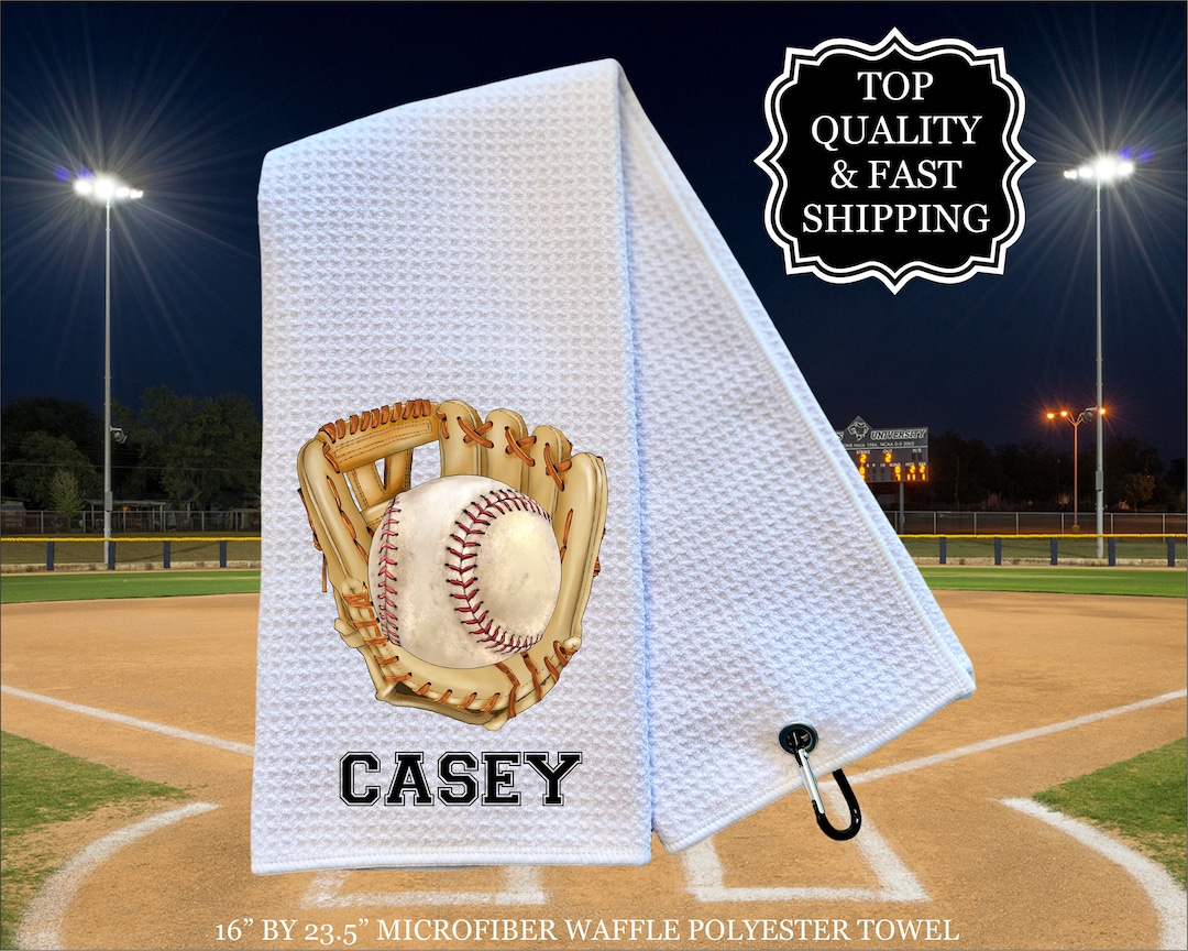 Personalized Baseball Towel, Custom Baseball Waffle Towels, Baseball ...