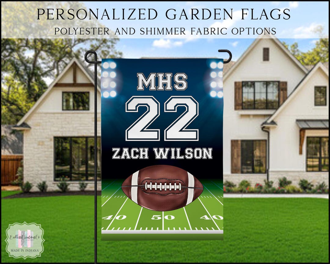 Football Player Flag, School Football Player Garden Flag, Welcome Flag ...