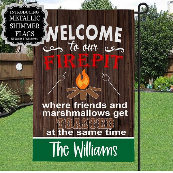 Fire Pit Garden Flag - Etsy