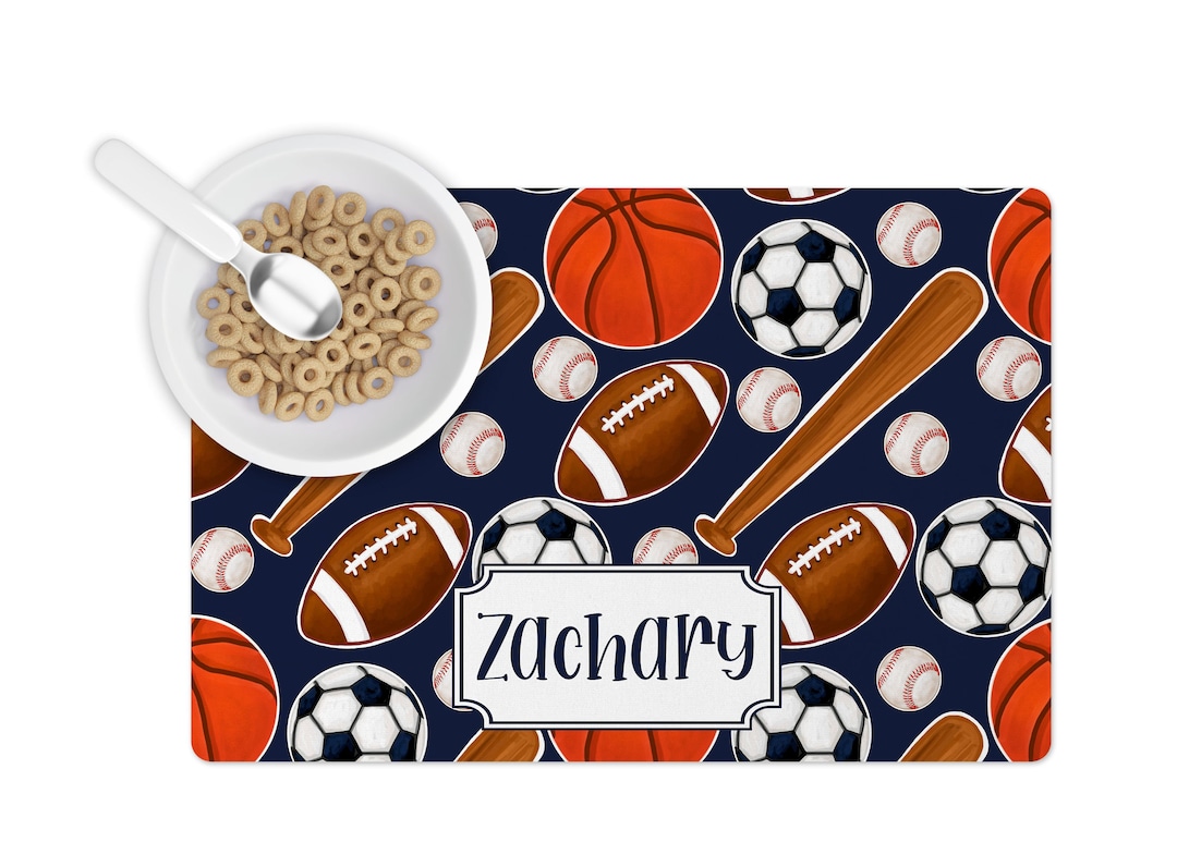 Personalized Sports Placemat Kids Placemat Customized - Etsy