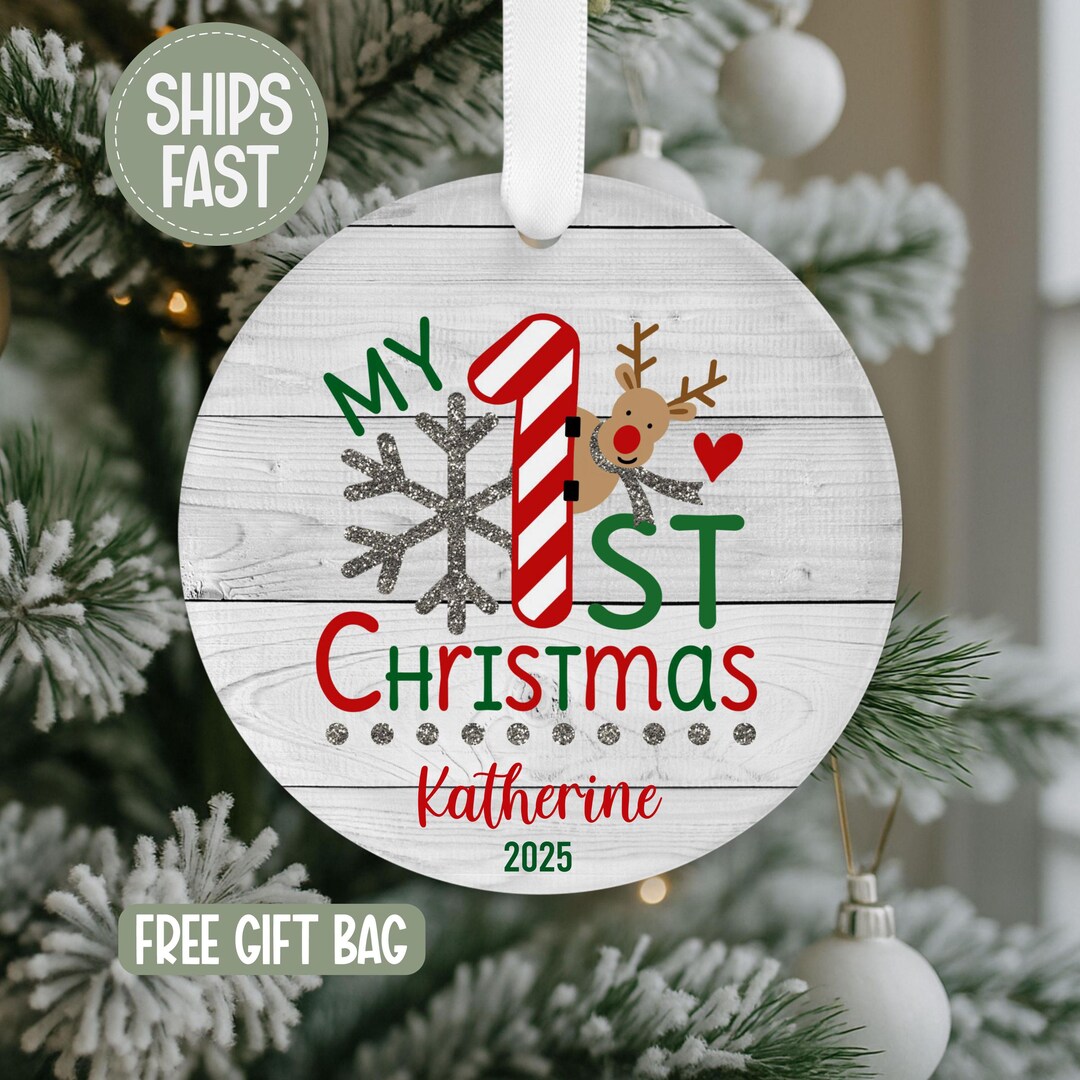 My First Christmas Ornament, Personalized Baby First Christmas Ornament ...