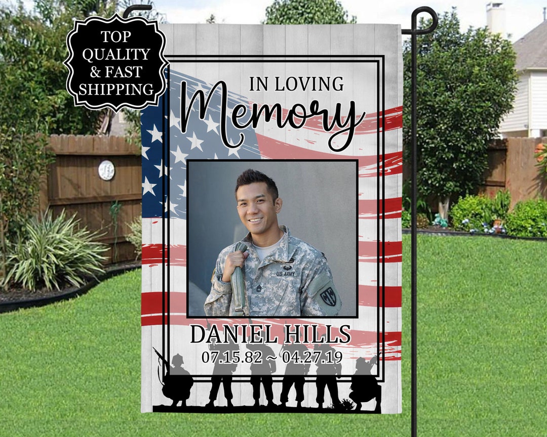 Military Memorial Garden Flag, in Loving Memory Flag, Sympathy Flag ...